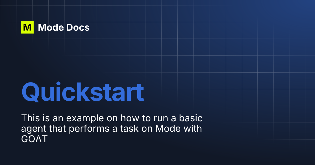 Quickstart | Mode Docs